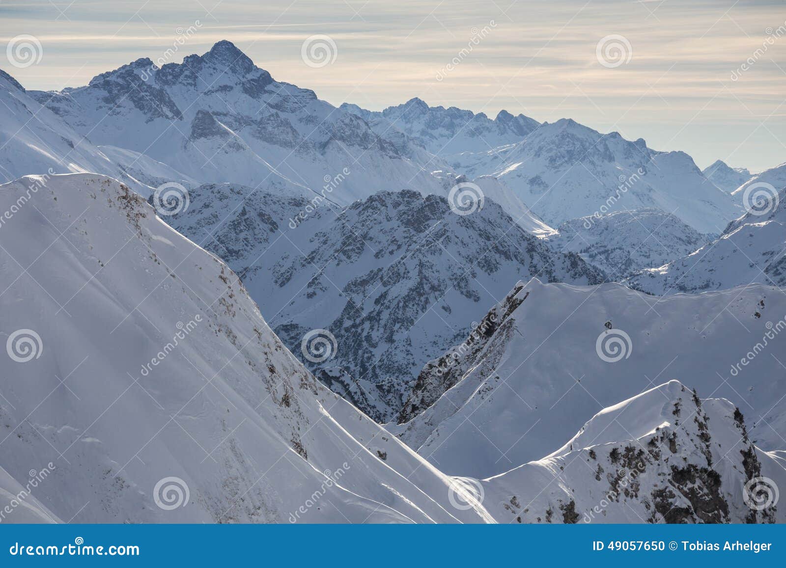 Snowy german alps stock photo. Image of clouds, snow - 49057650