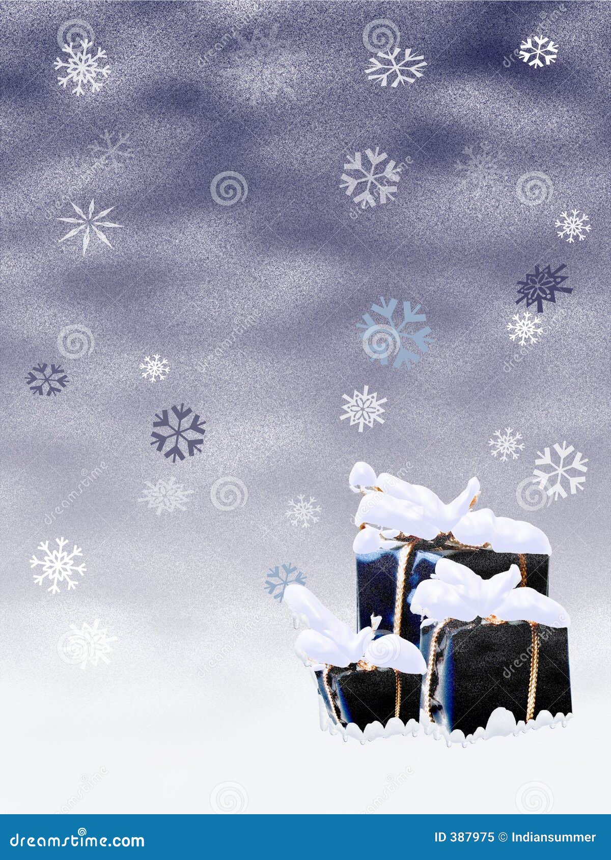 Snowy gifts stock illustration. Illustration of holidays - 387975