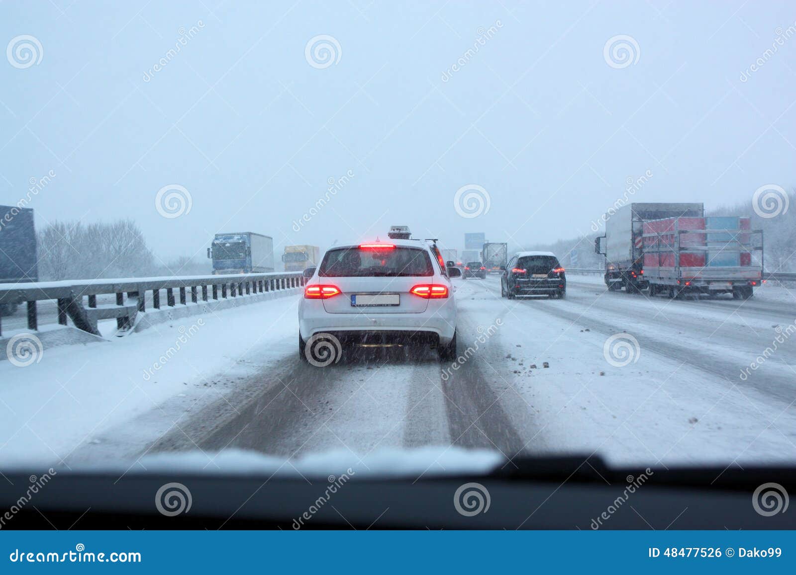 Snowy highway stock photo. Image of freezing, snowfall - 48477526