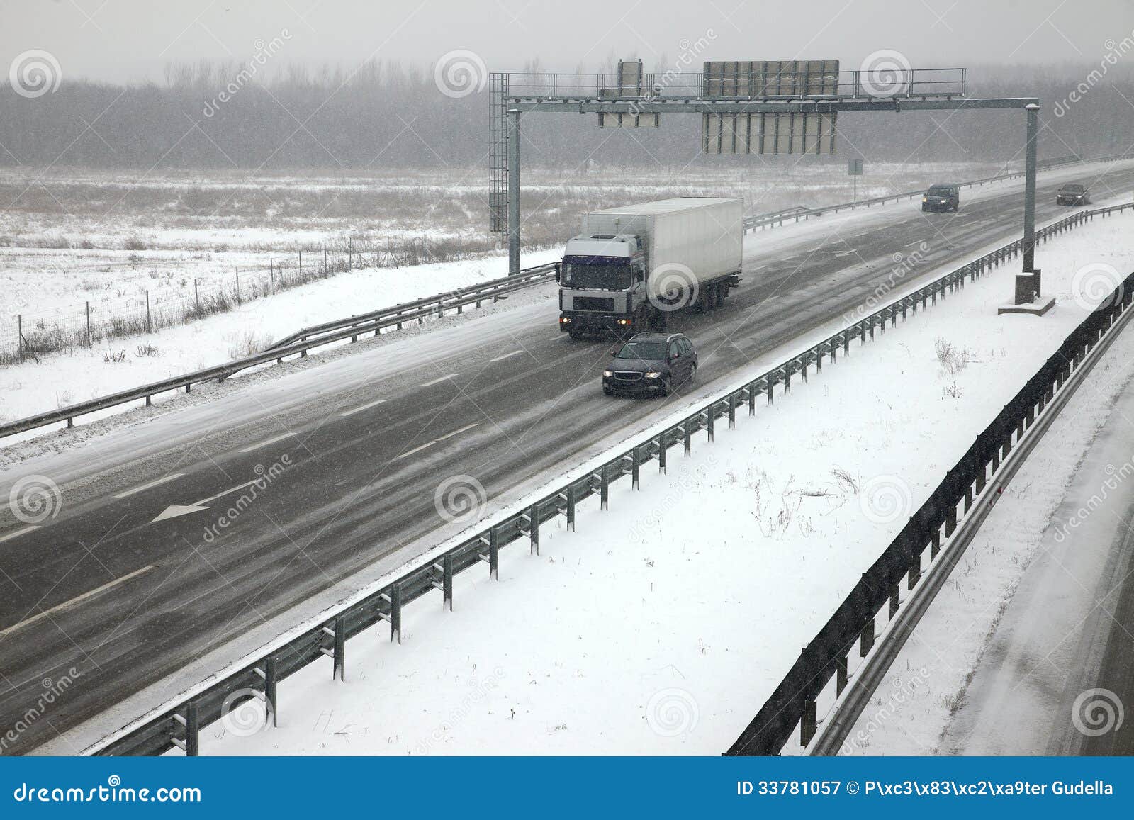 Snowy Highway stock image. Image of fast, highway, business - 33781057