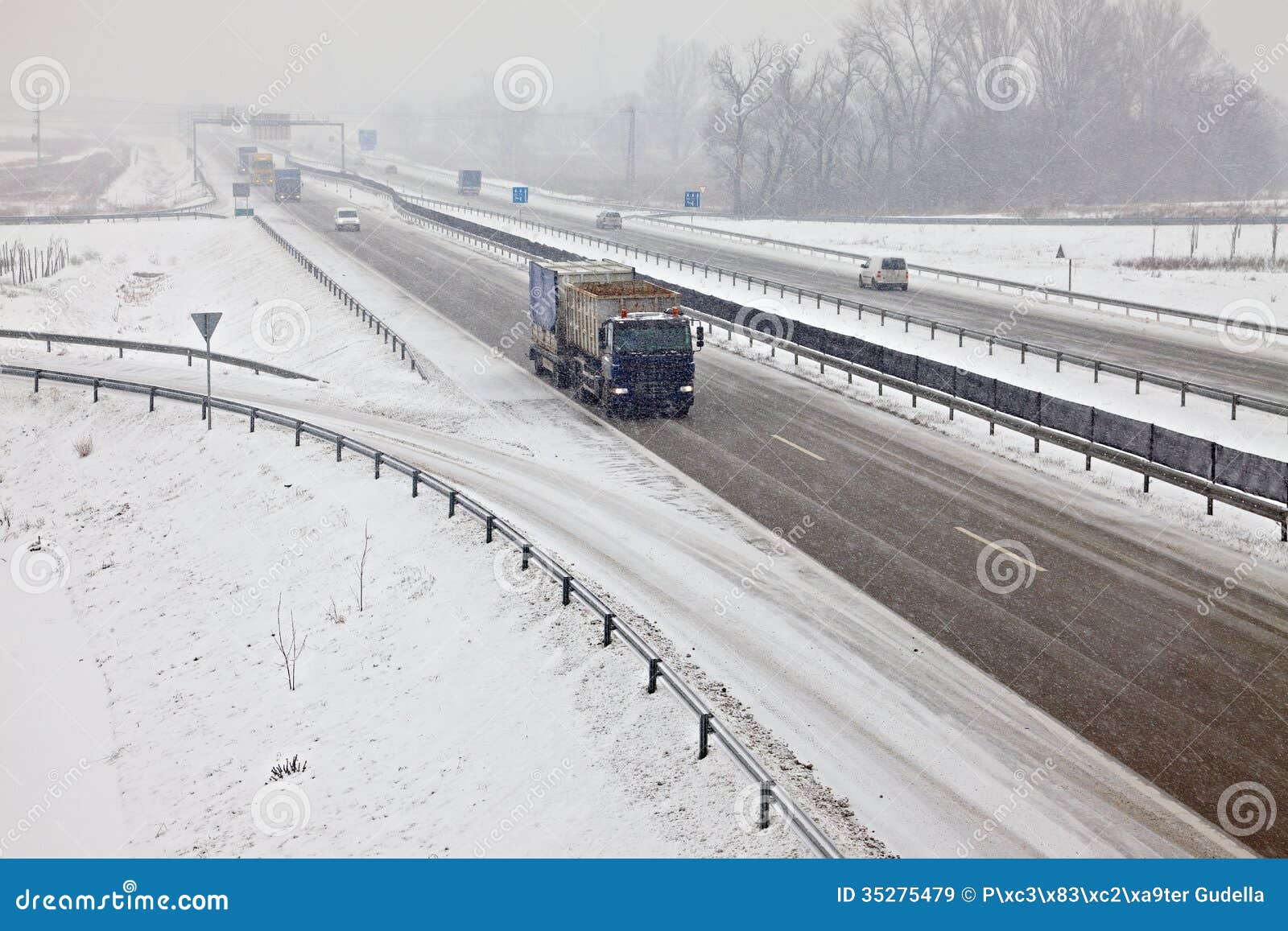 Snowy Highway stock image. Image of main, conditions - 35275479