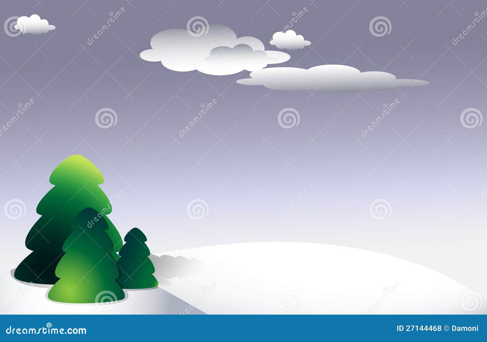Snowy hill stock illustration. Illustration of forest - 27144468