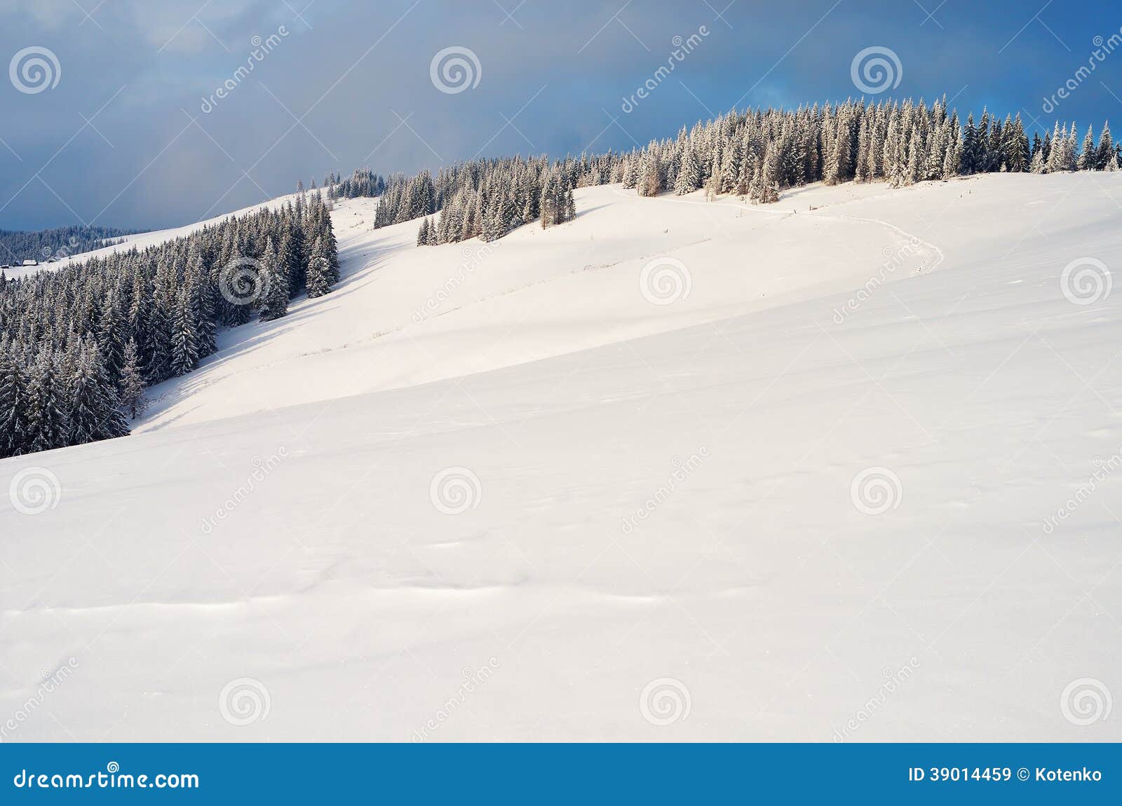 Snowy hillside stock image. Image of heaven, snow, idyllic - 39014459