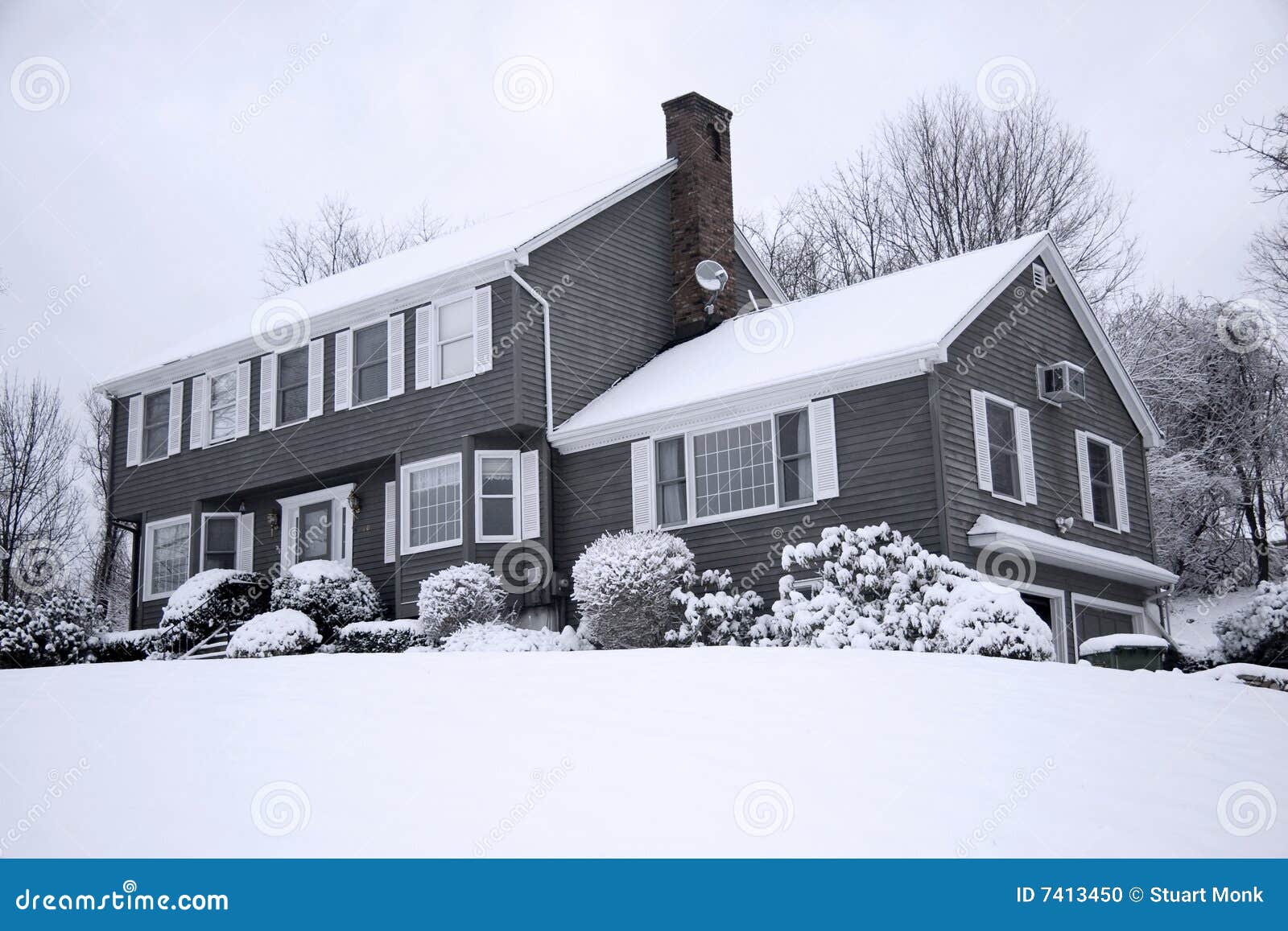 Snowy house stock photo. Image of winter, townhouse, beautiful - 7413450