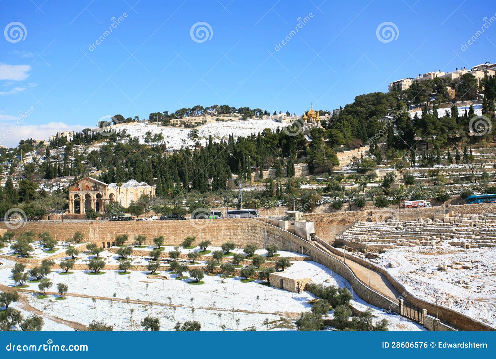 Snowy Jerusalem Winter Time Editorial Photo - Image of cold, holy: 28606576