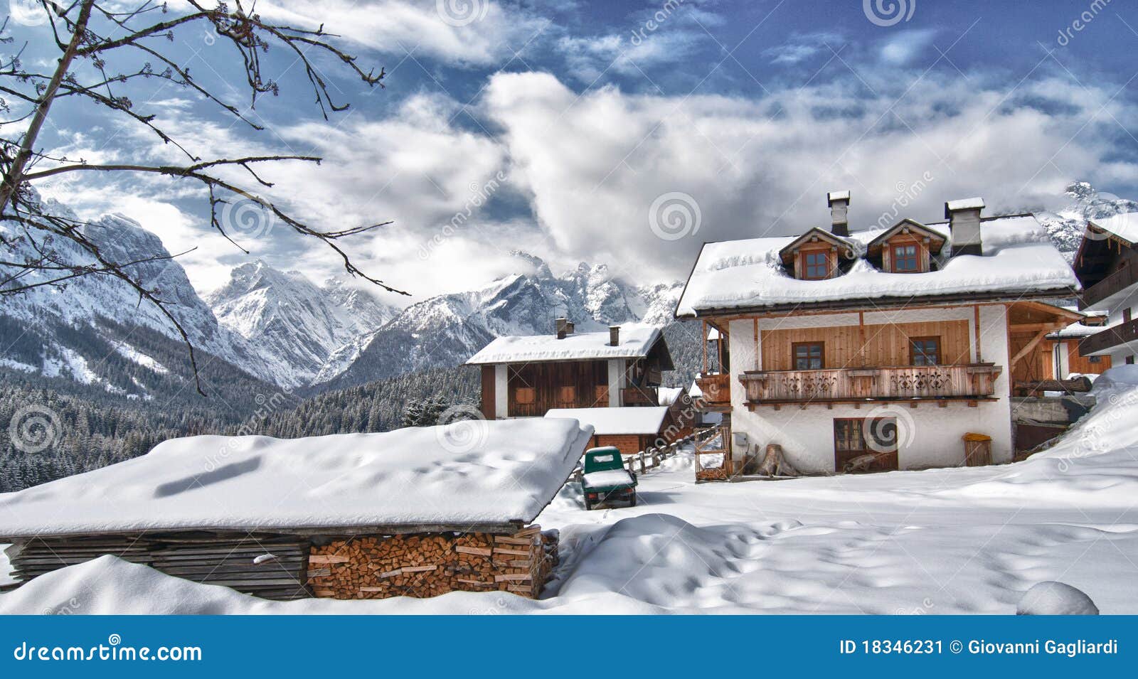 Snowy Landscape of Italian Alps on Winter Stock Image - Image of frozen ...