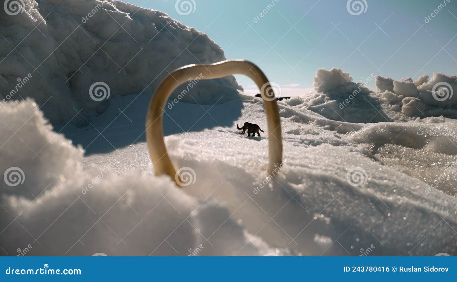Woolly Mammoth in a Cold Snowy Landscape. Snowy Landscape and Mammoth ... Woolly Mammoth in a Cold Snowy Landscape. Snowy Landscape and Mammoth ...