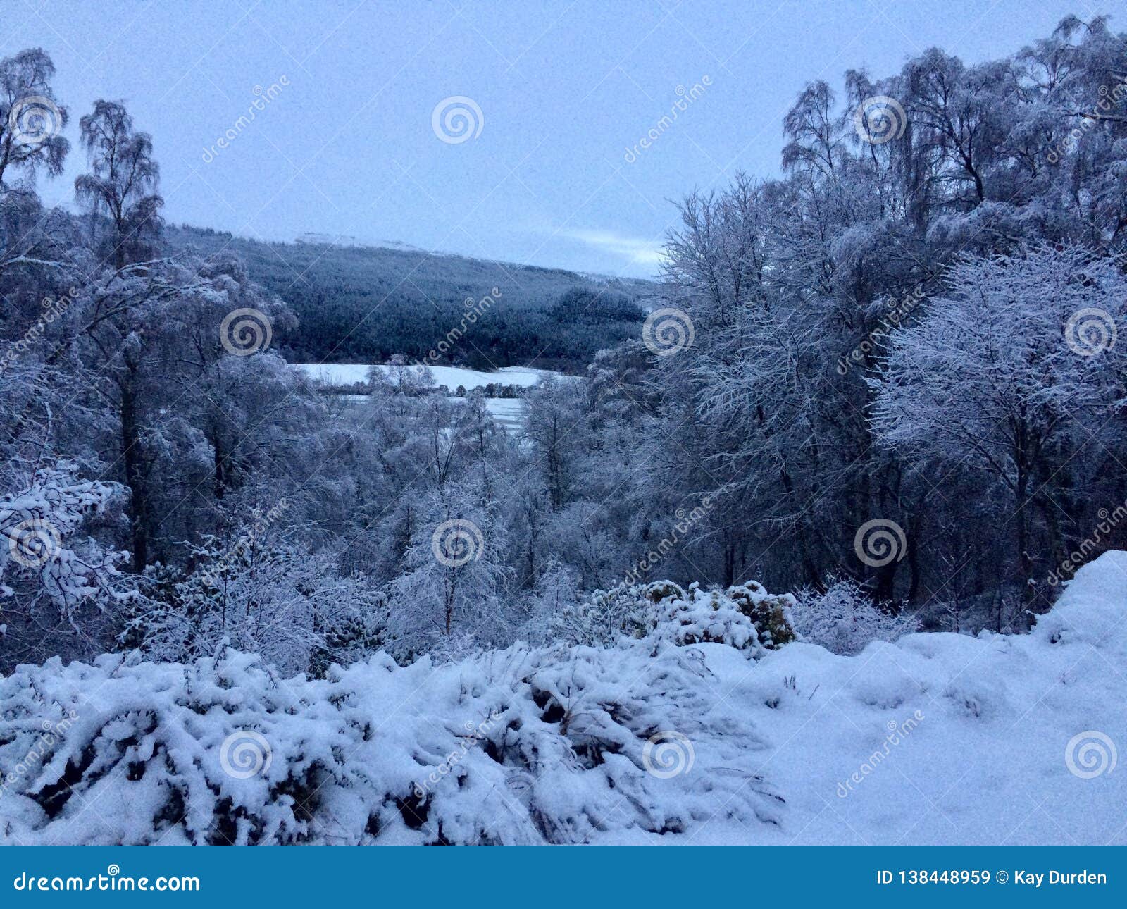 Snowy Landscape in Scottish Highlands Stock Image - Image of winter ...
