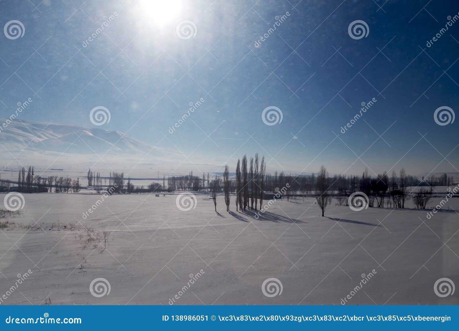 Snowy Landscape from the Train Window. View from the Window of the ...