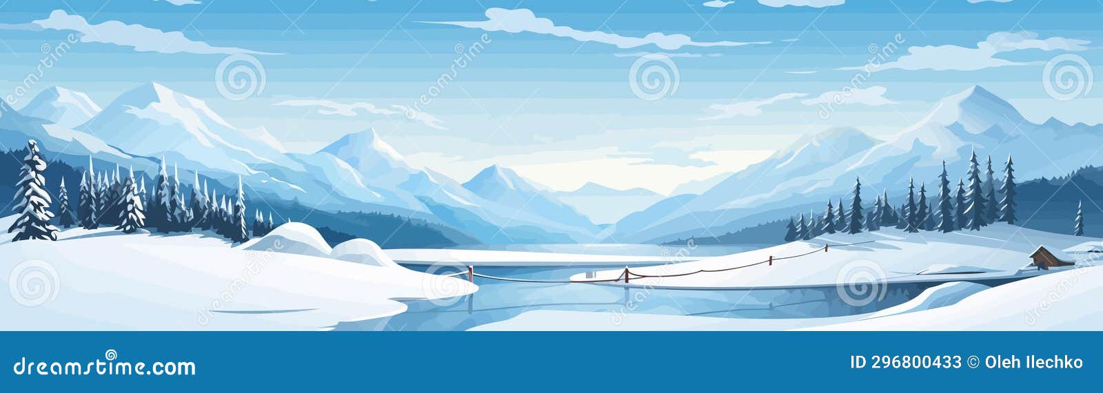 Snowy Landscape Vector Flat Minimalistic Isolated Illustration Stock ...