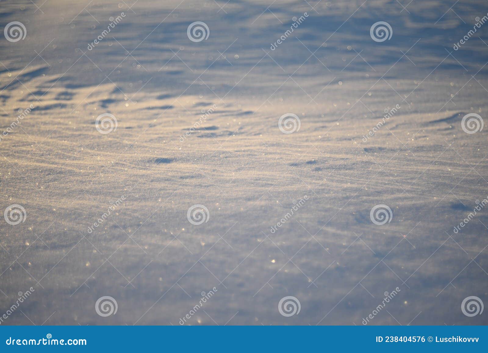 Snowy Landscapes and Snow Close-up in Sunbeams. Grass and Objects in ...