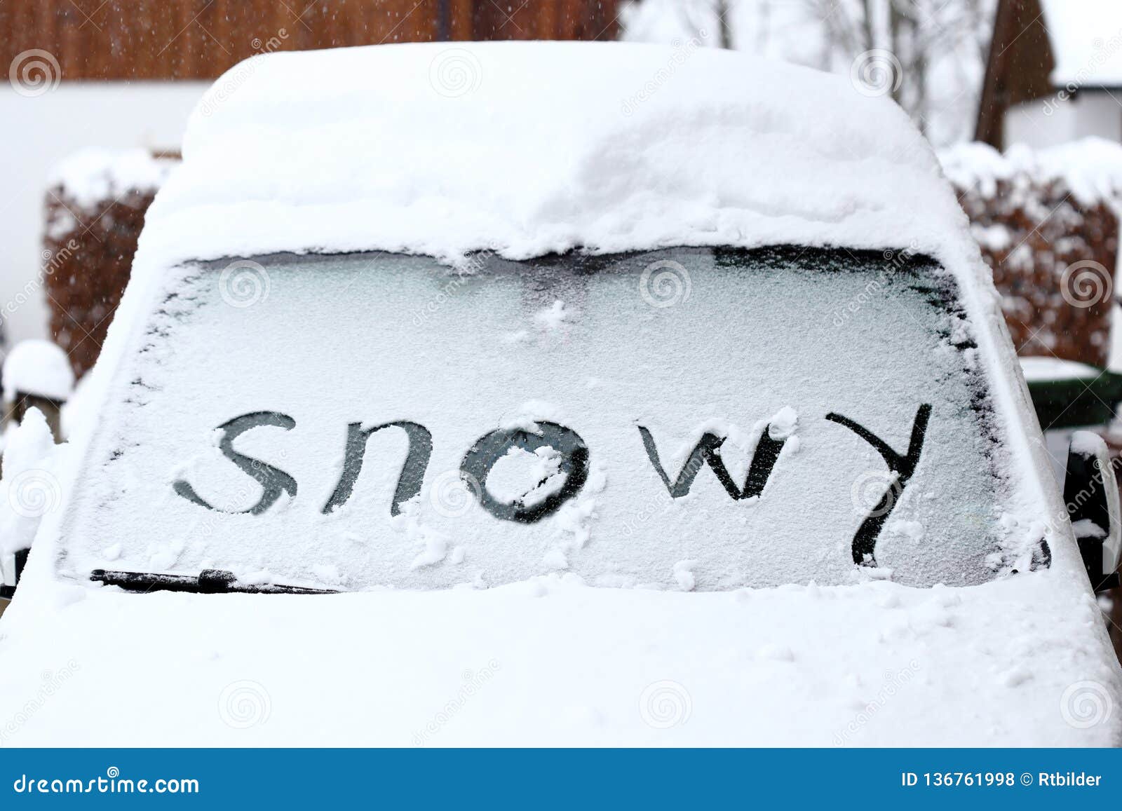 Snowy Letter on a Windscreen Stock Photo - Image of frost, symbol ...