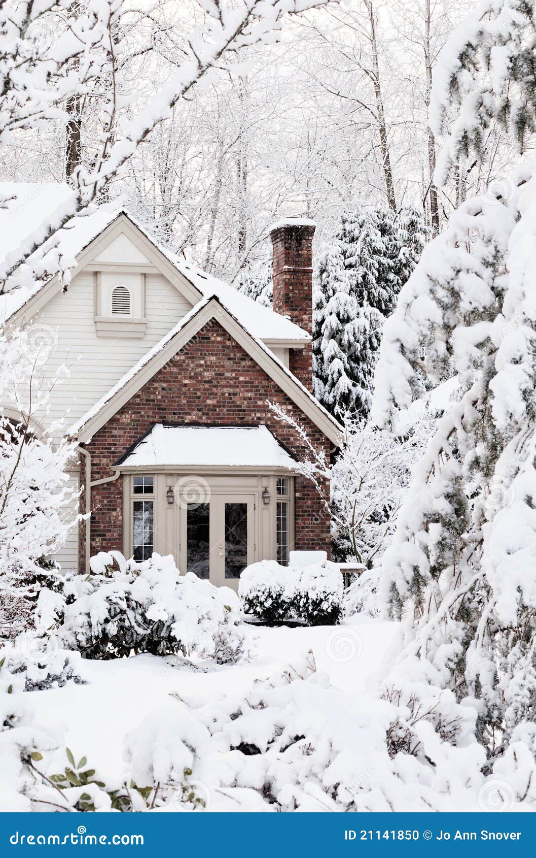 Snowy morning stock photo. Image of winter, house, cold - 21141850