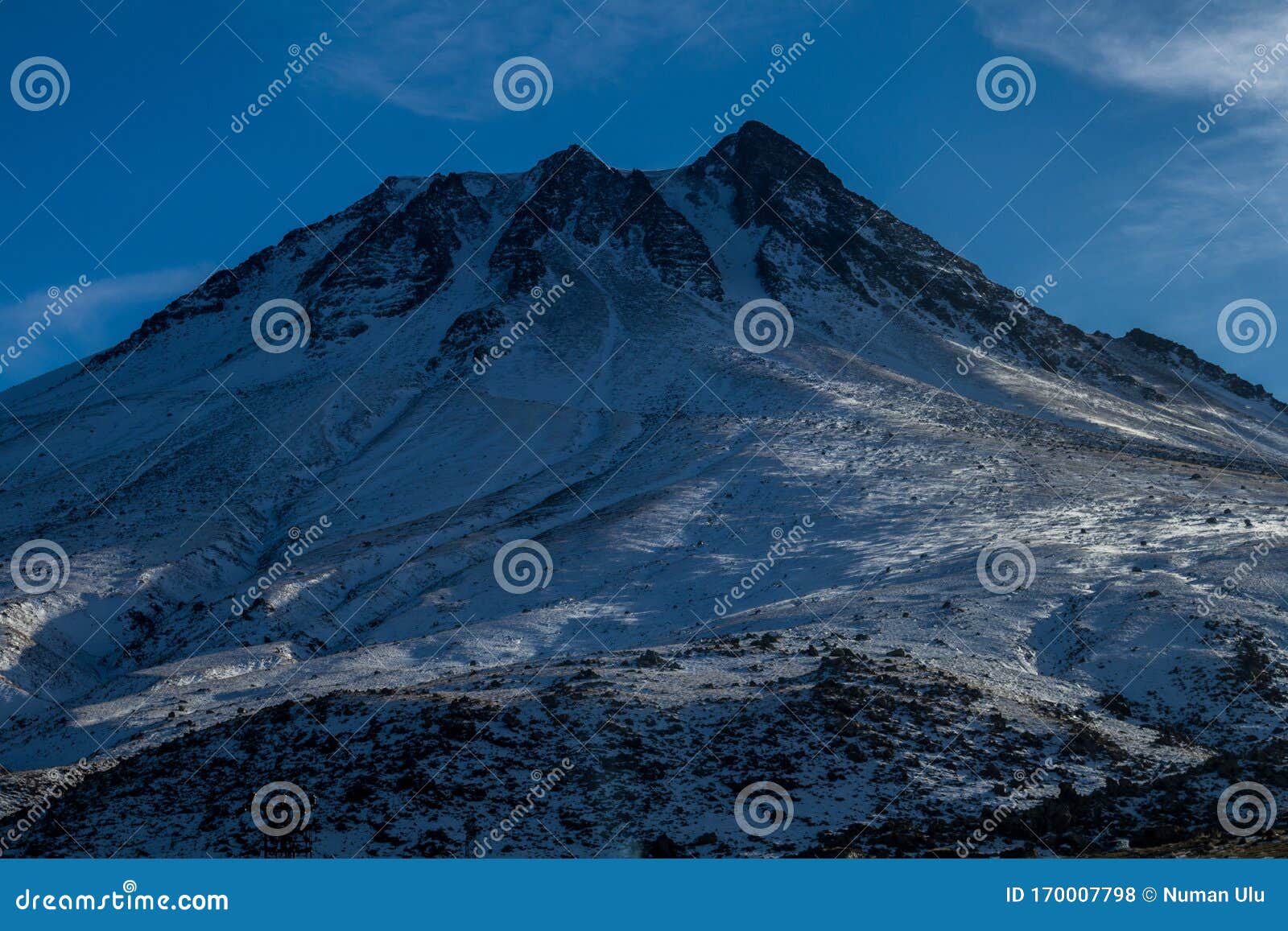 Snowy Mount Hasan Volcano Anatolia Turkey Aksaray Stock Photo - Image ...