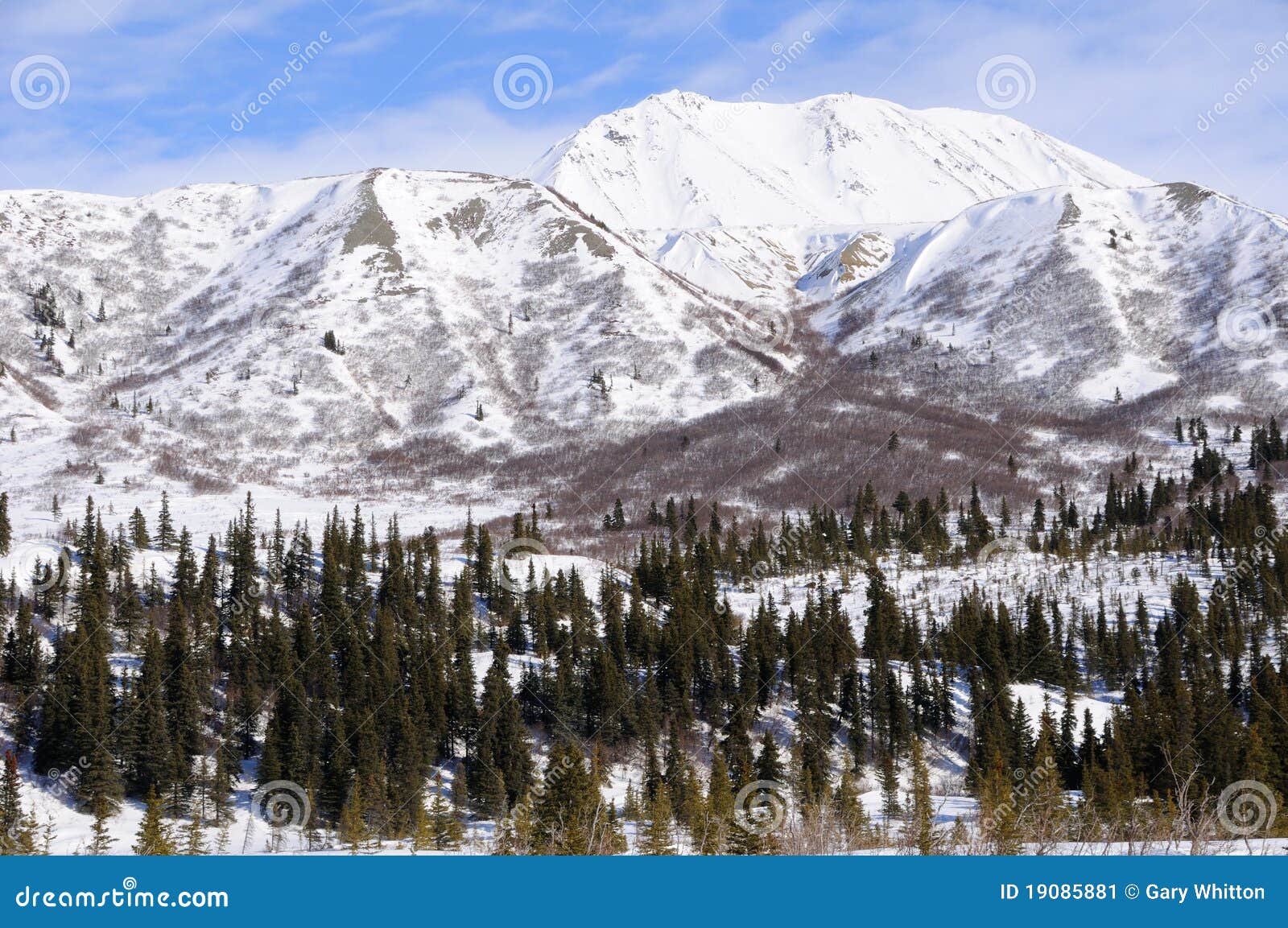 Snowy Mountain in Alaska Range in the Spring Stock Image - Image of ...