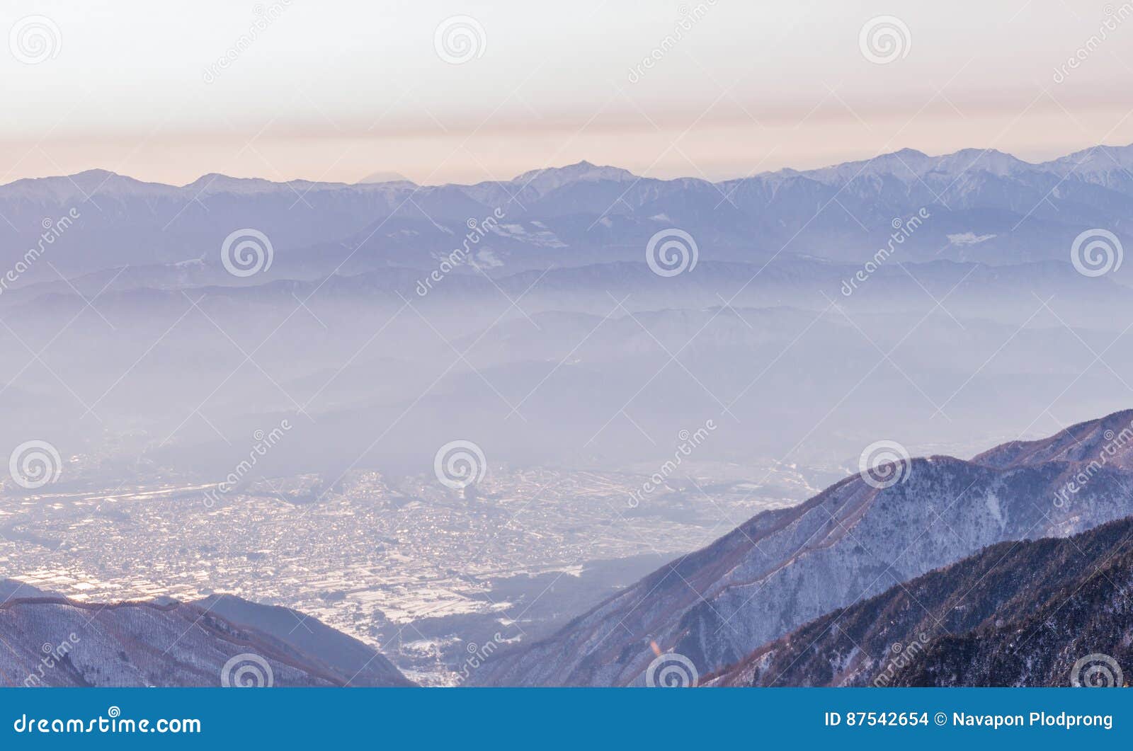 Snowy Mountain of Central Japan Alps. Stock Photo - Image of empty ...