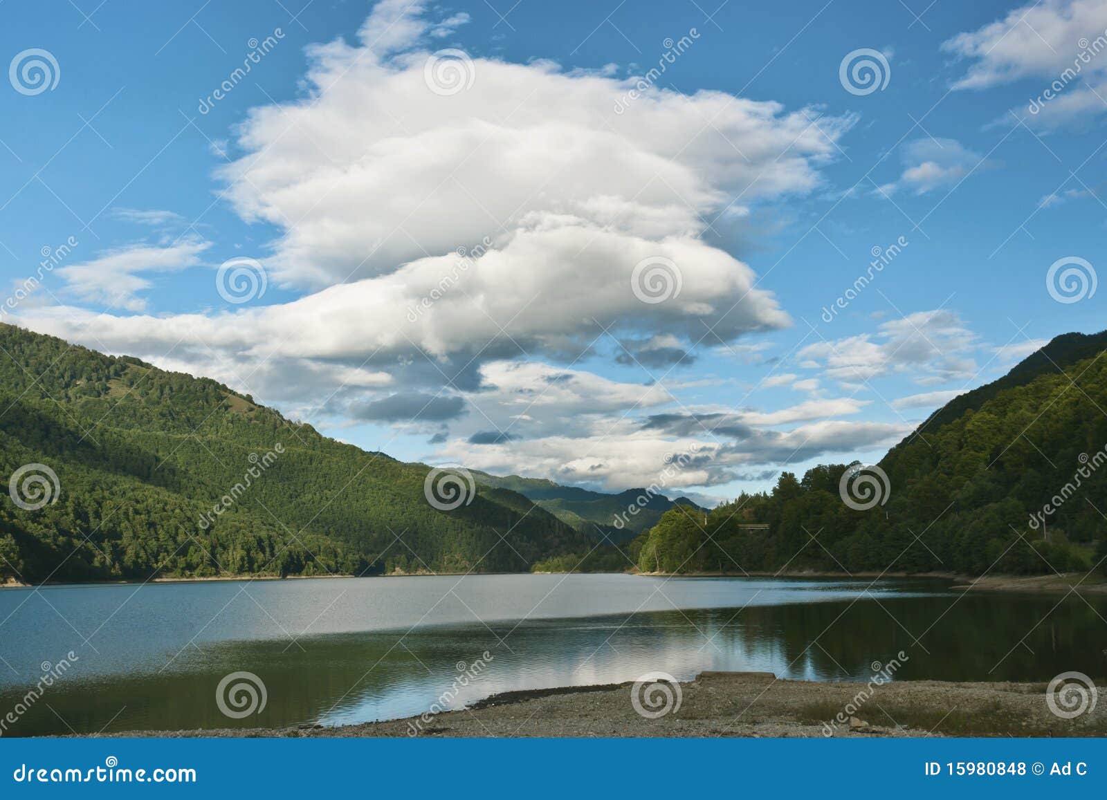 Snowy Mountain Lake scape stock photo. Image of superb - 15980848