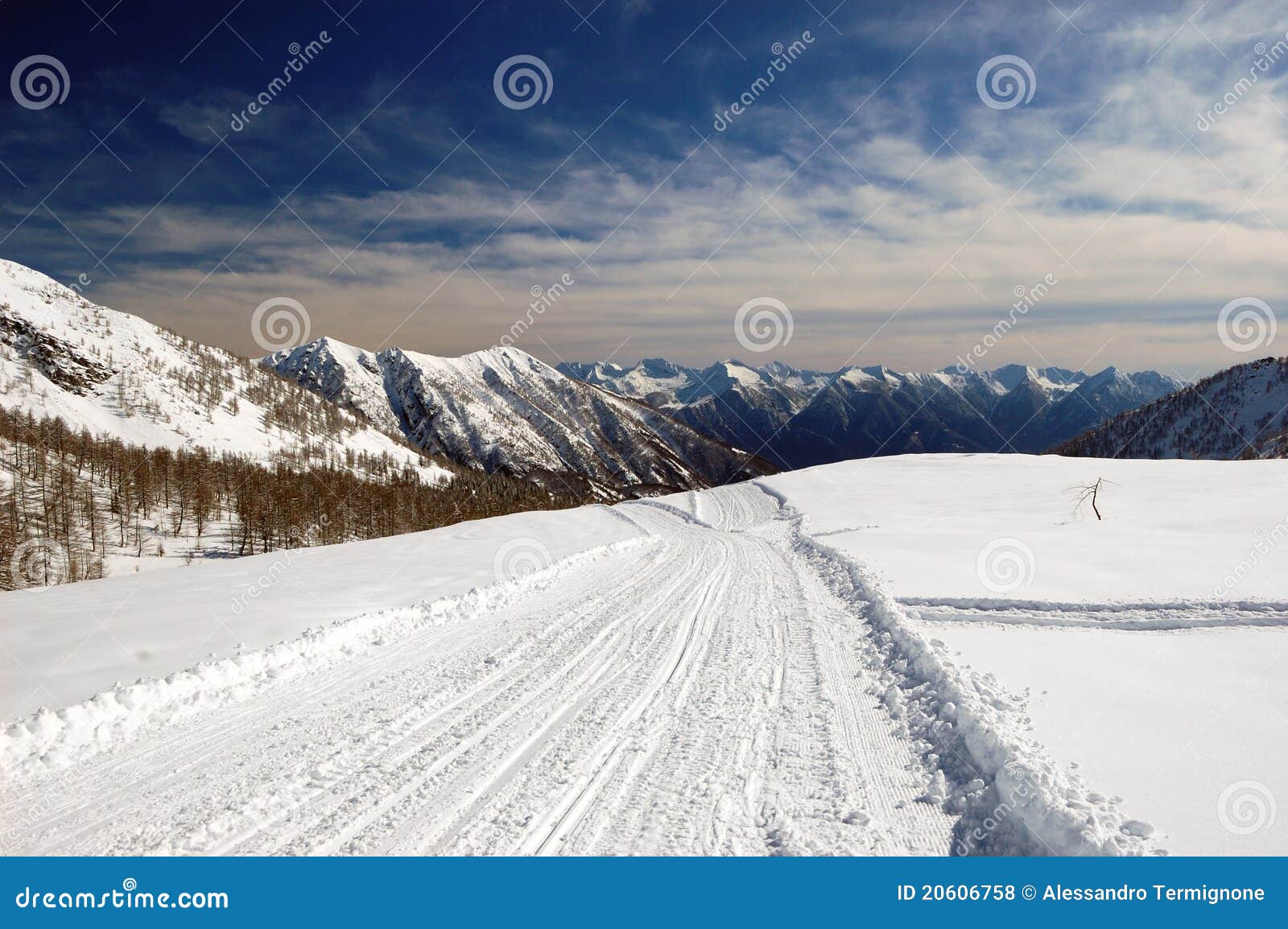 Snowy mountain panorama stock photo. Image of haze, scenery - 20606758