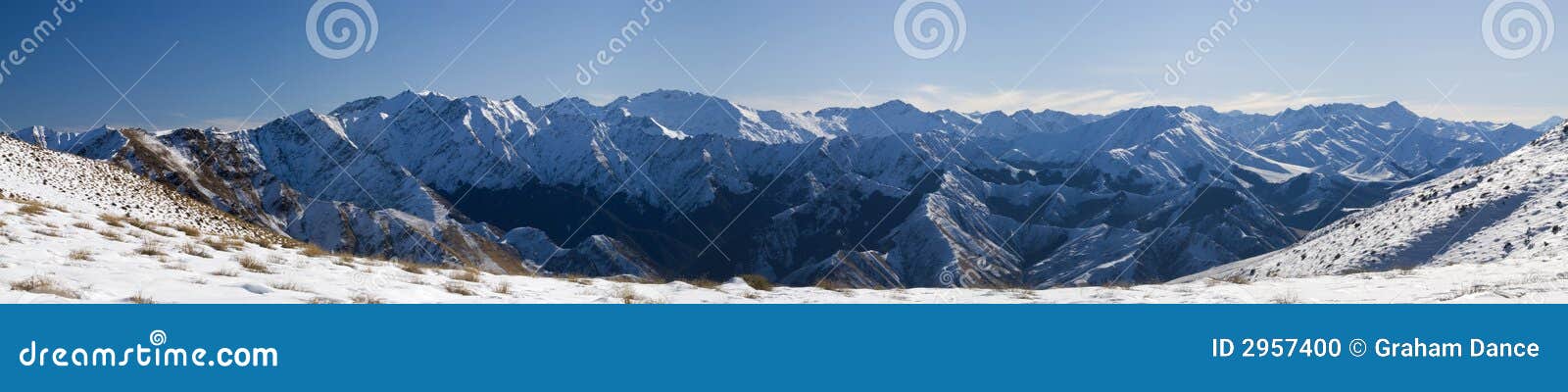 Snowy Mountain Panorama stock photo. Image of wide, light - 2957400