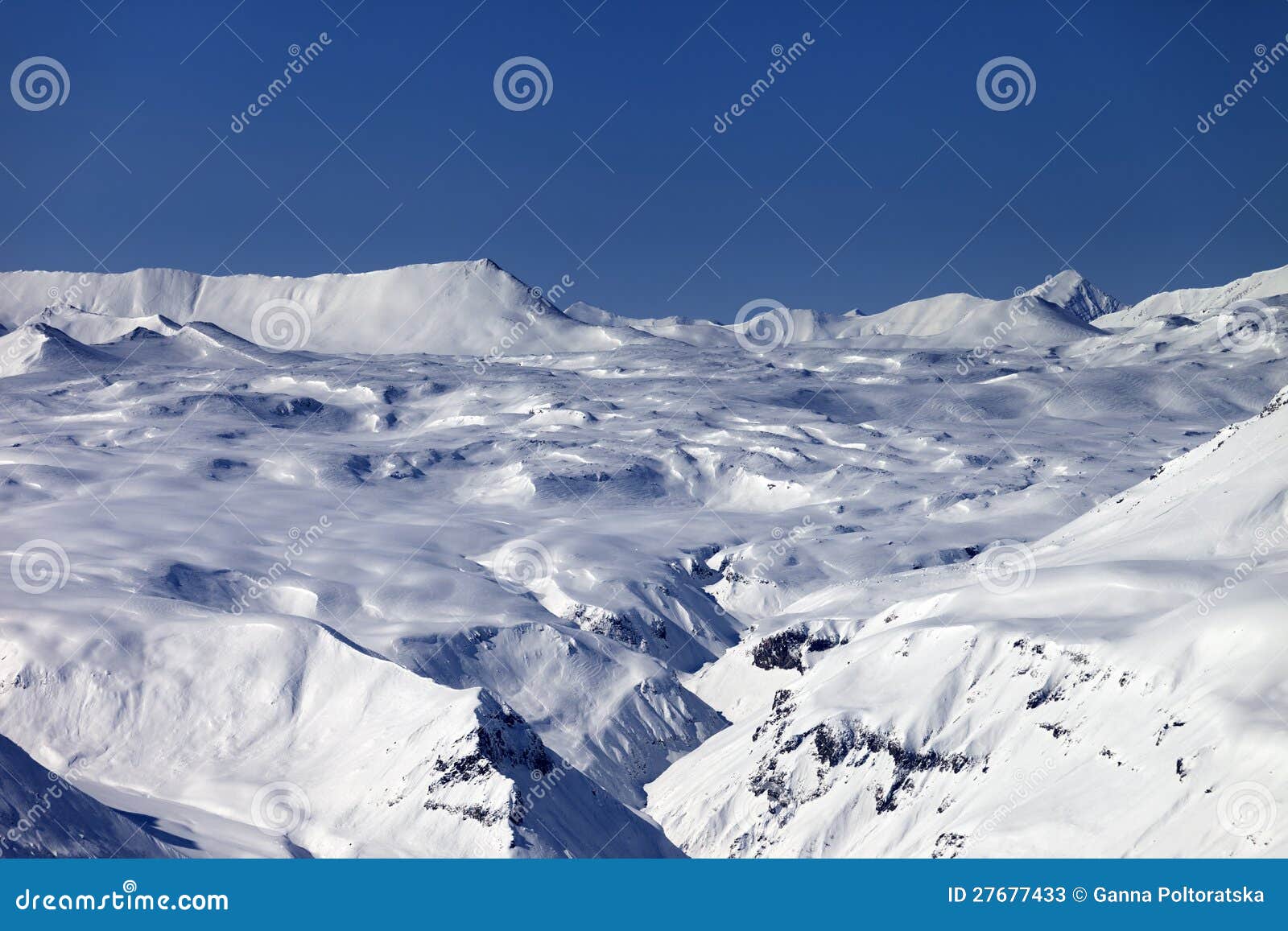 Snowy mountain plateau stock image. Image of extreme - 27677433