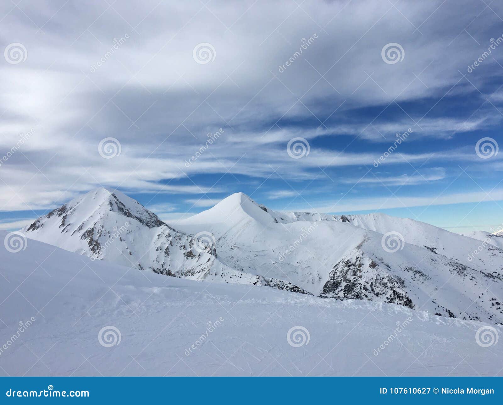 Snowy mountain range stock image. Image of mountain - 107610627