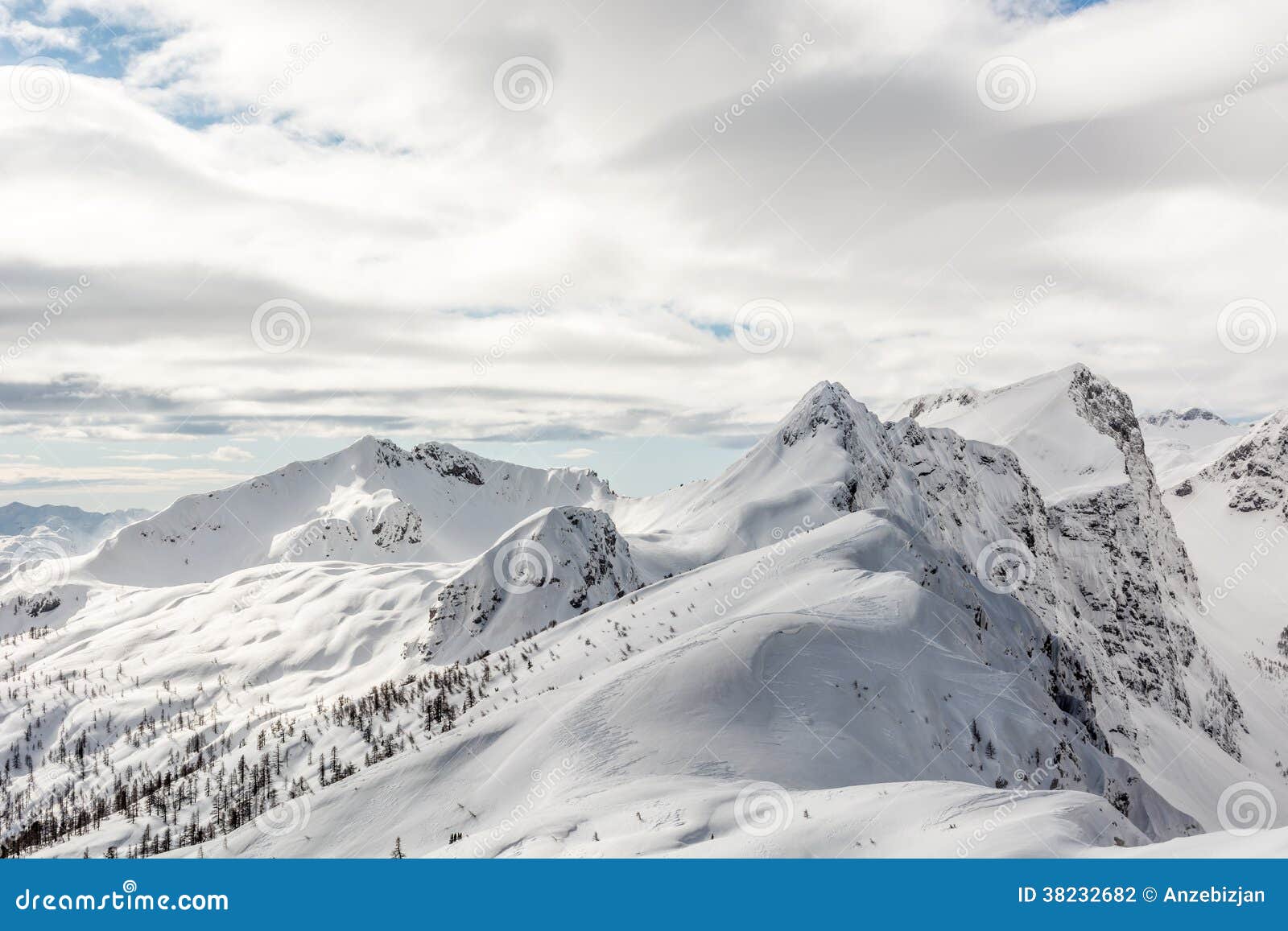 Snowy mountain ridge stock photo. Image of touring, chains - 38232682