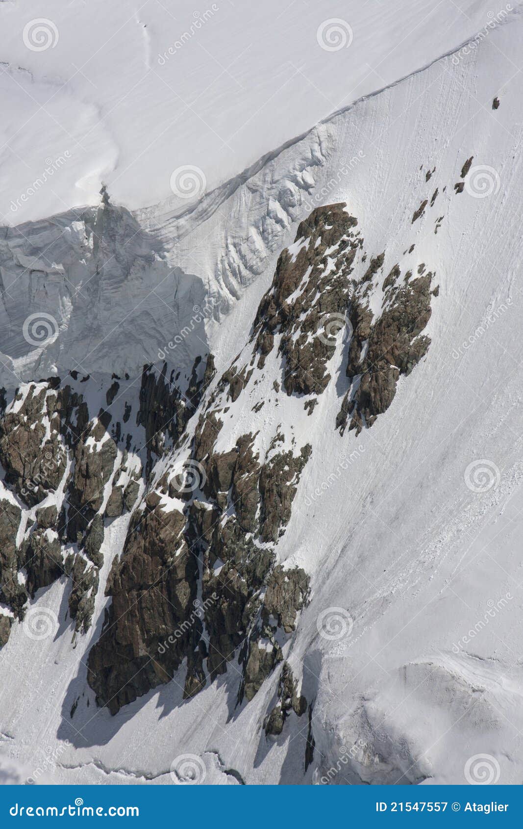 Snowy Mountain Ridge on the Glacier Stock Image - Image of valley ...