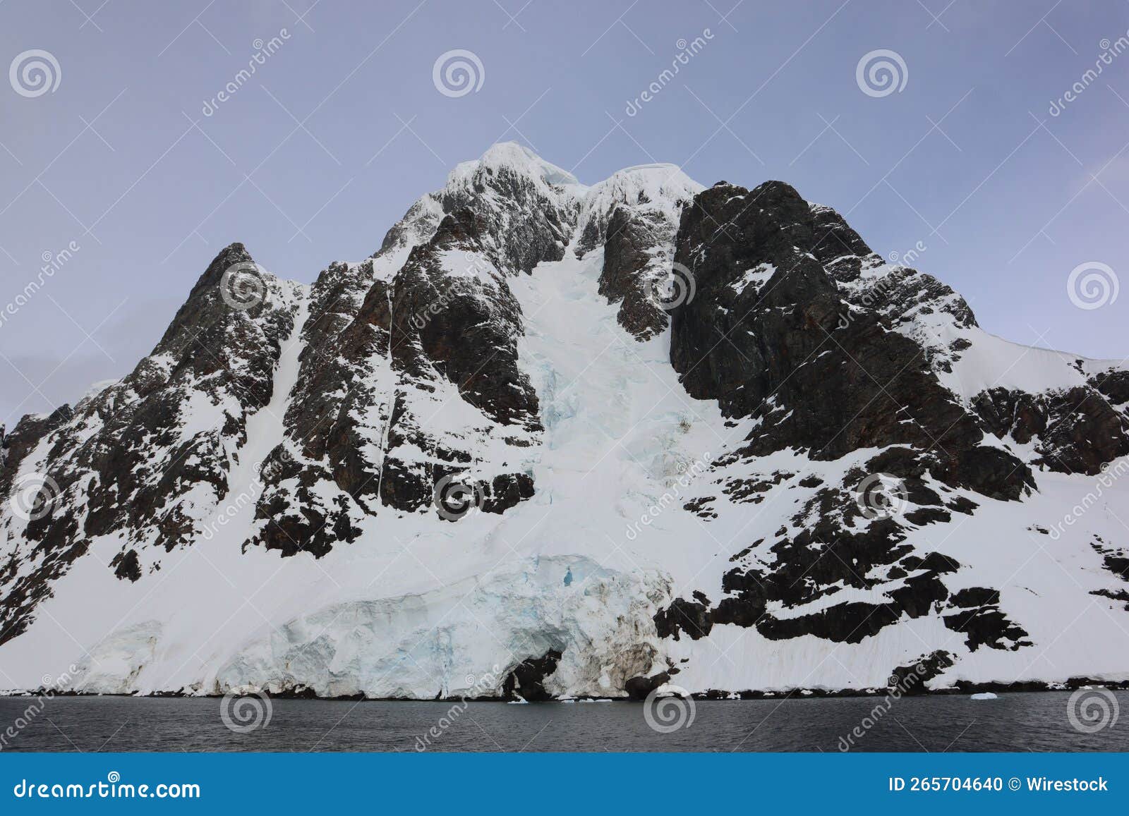 Snowy Mountain with the Sea Stock Photo - Image of winter, nature ...
