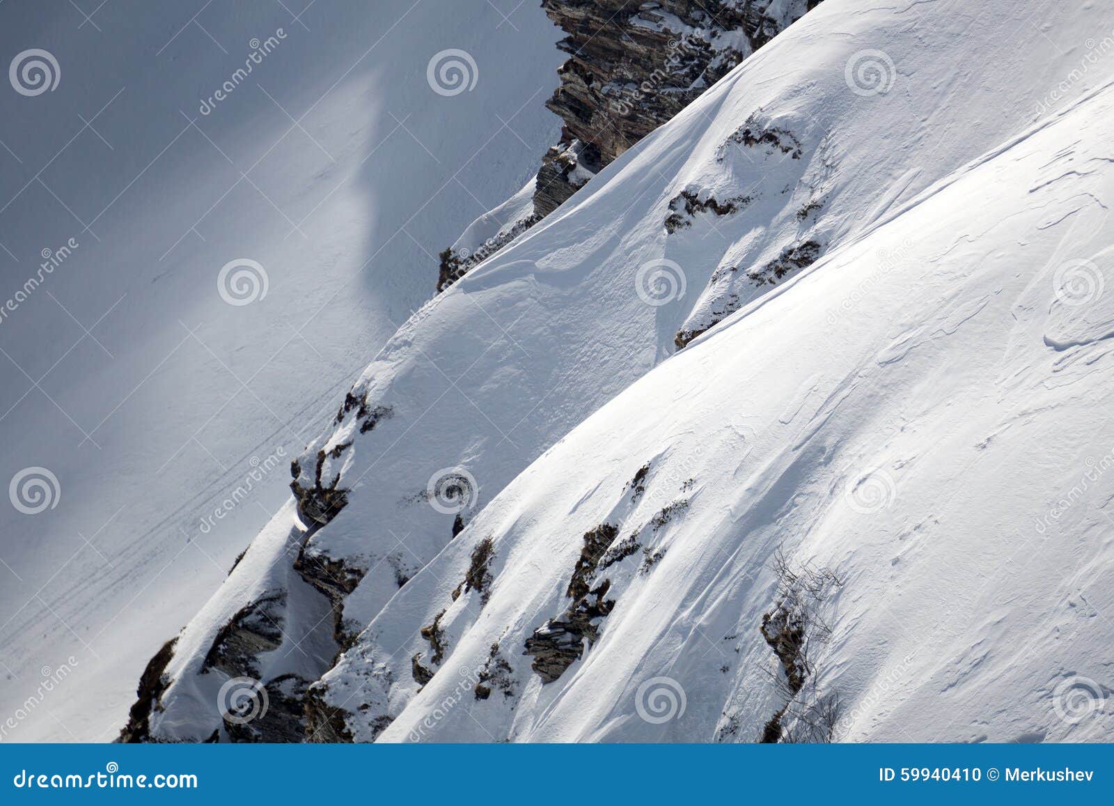 Snowy mountain slope stock photo. Image of ridge, snowy - 59940410