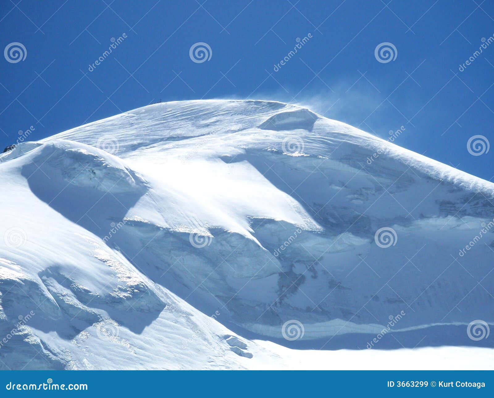 Snowy Mountain Top in the Wind Stock Image - Image of saas, mountain ...