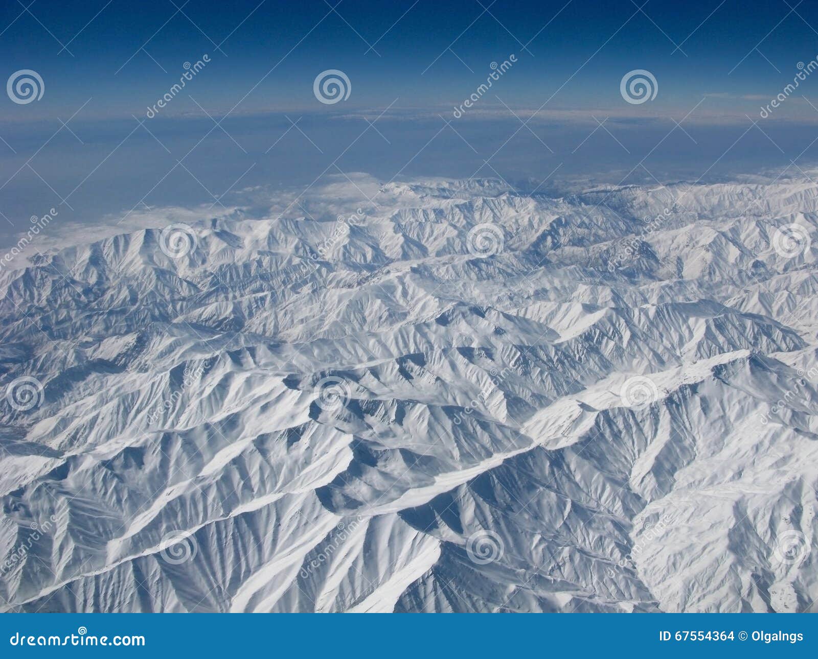 Snowy Mountains Aerial View Stock Photo - Image of landscape, geology ...