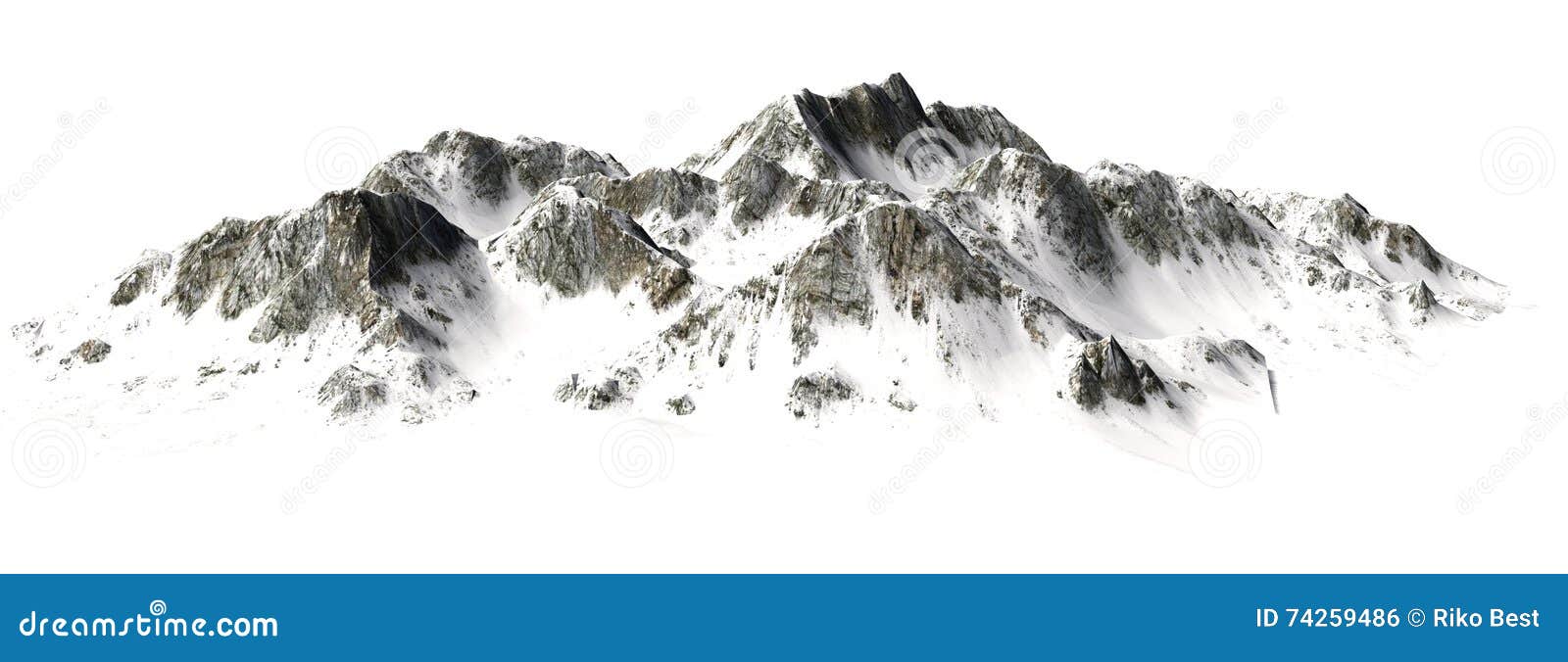 Snowy Mountains - Mountain Peak Sisolated on White Background Stock ...