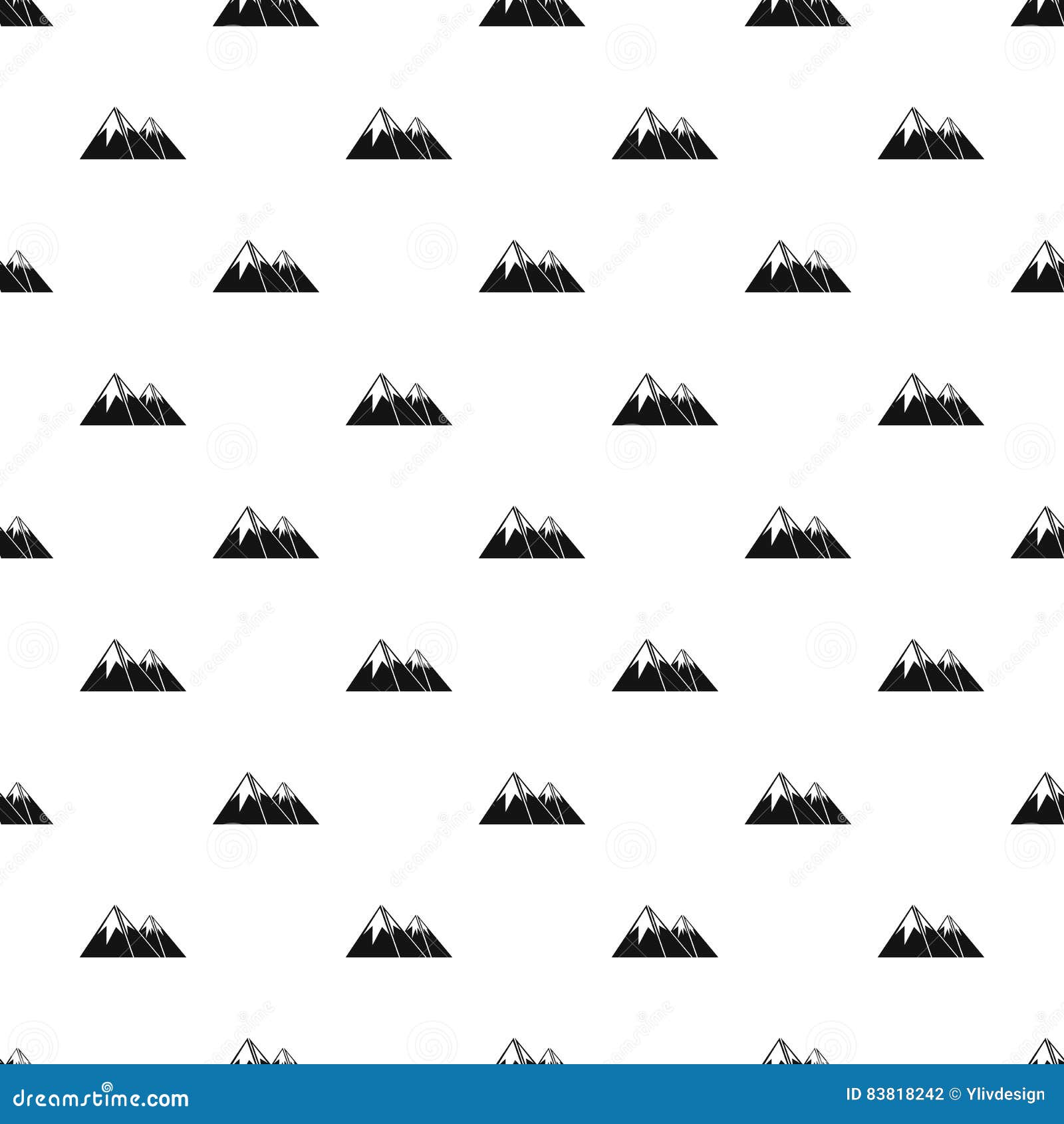 Snowy Mountains Pattern, Simple Style Stock Vector - Illustration of ...