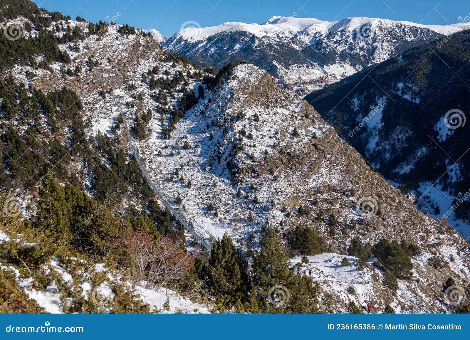 Snowy Mountains in the Pyrenees of Andorra in Winter Stock Photo ...