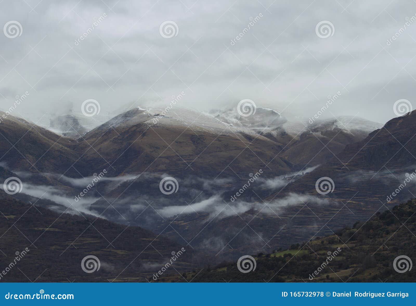 Snowy Mountains in the Pyrenees Stock Photo - Image of environment ...
