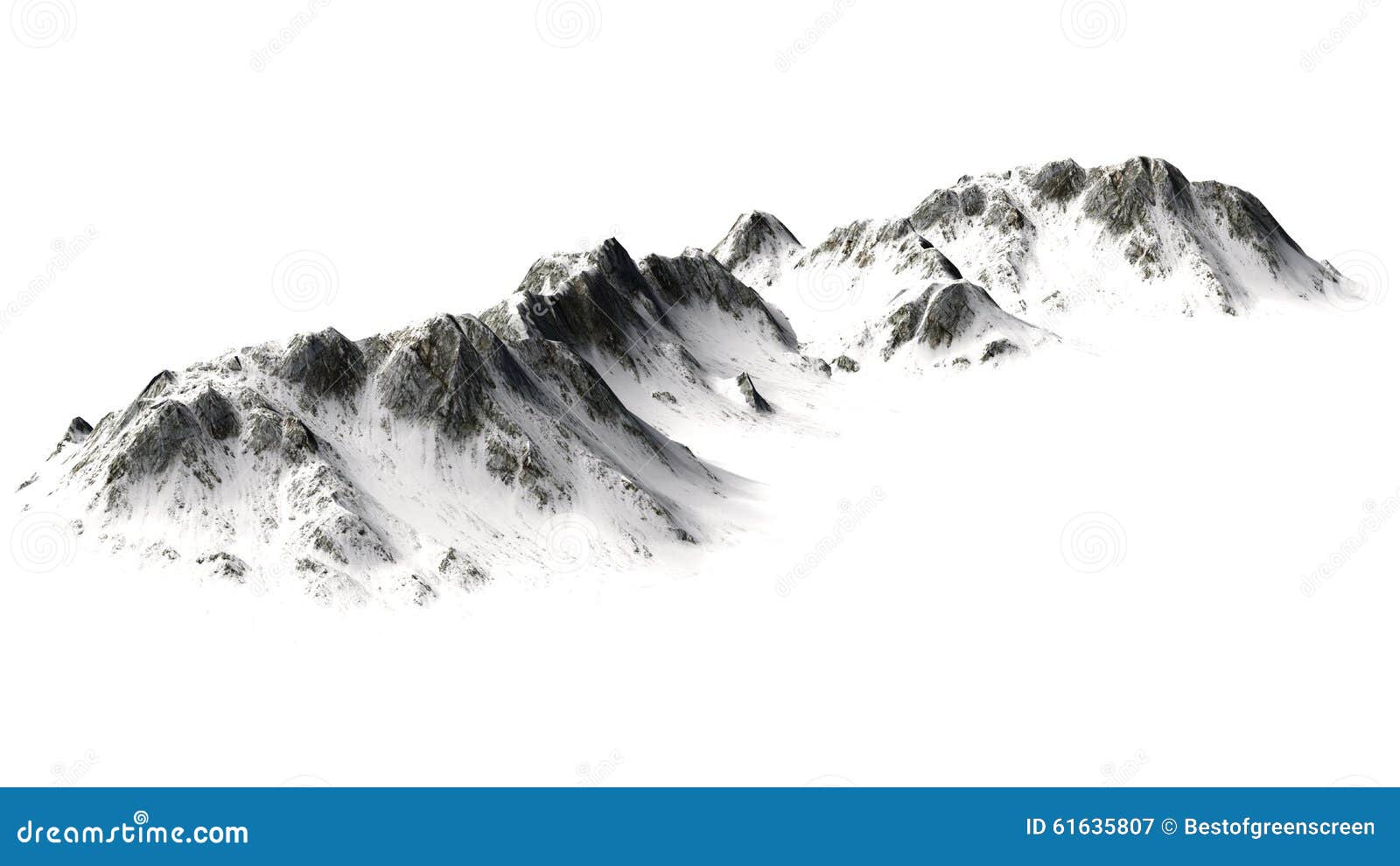 Snowy Mountains on White Background Stock Illustration - Illustration ...