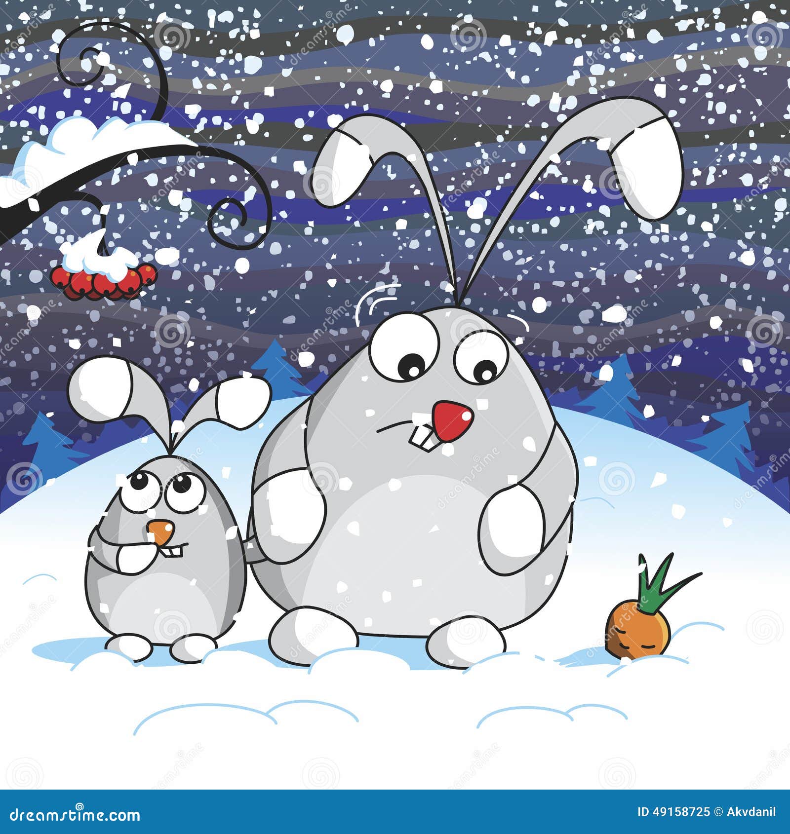 Snowy Night Vertical Background Cartoon Vector | CartoonDealer.com ...