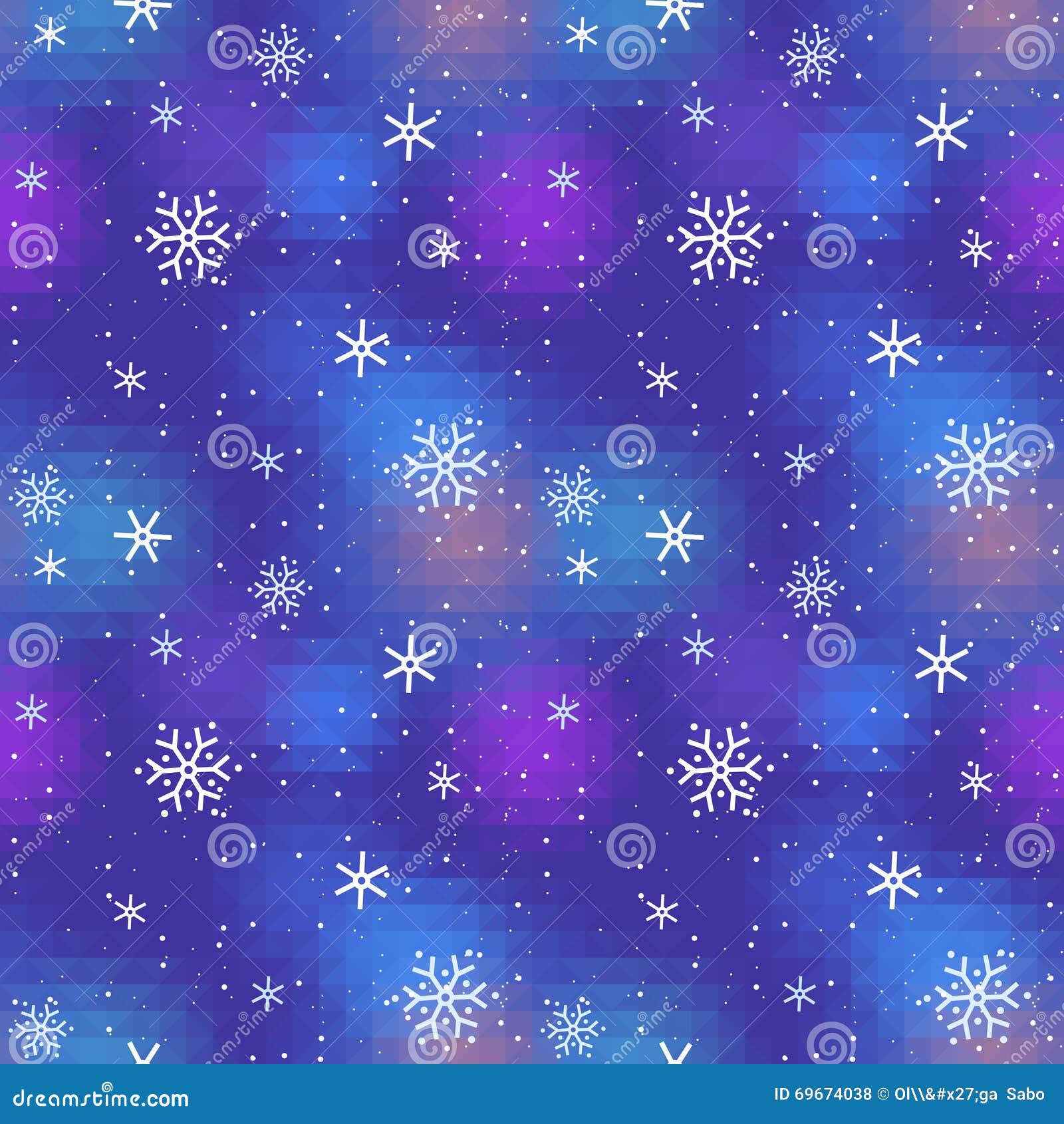 Snowy Night Seamless. stock vector. Illustration of cover - 69674038