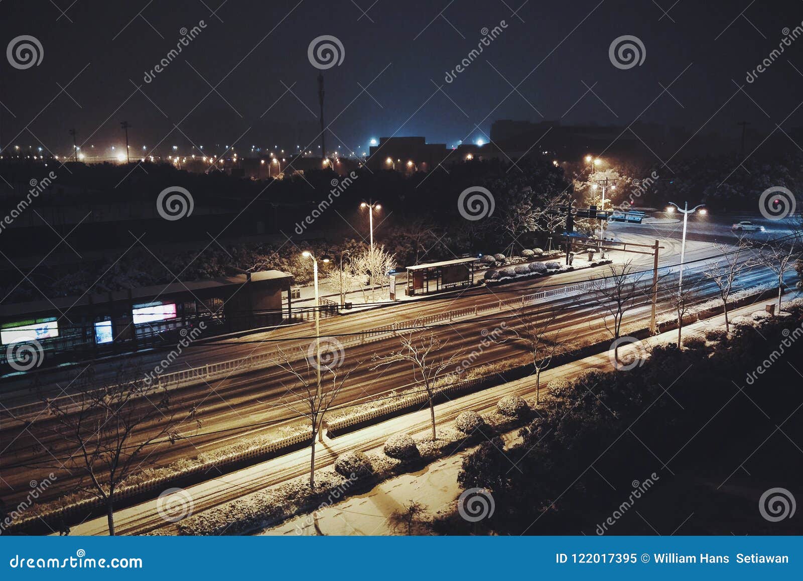Snowy night on Winter stock image. Image of winter, snowy - 122017395