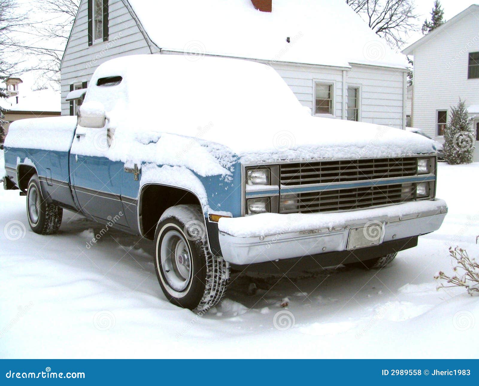 Snowy Old Truck stock photo. Image of silverado, garage - 2989558