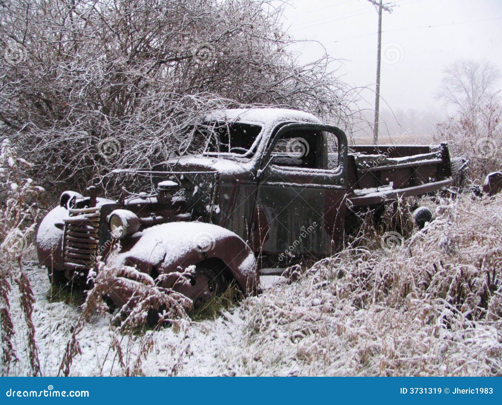 Snowy Old Truck stock image. Image of dilapidated, sitting - 3731319