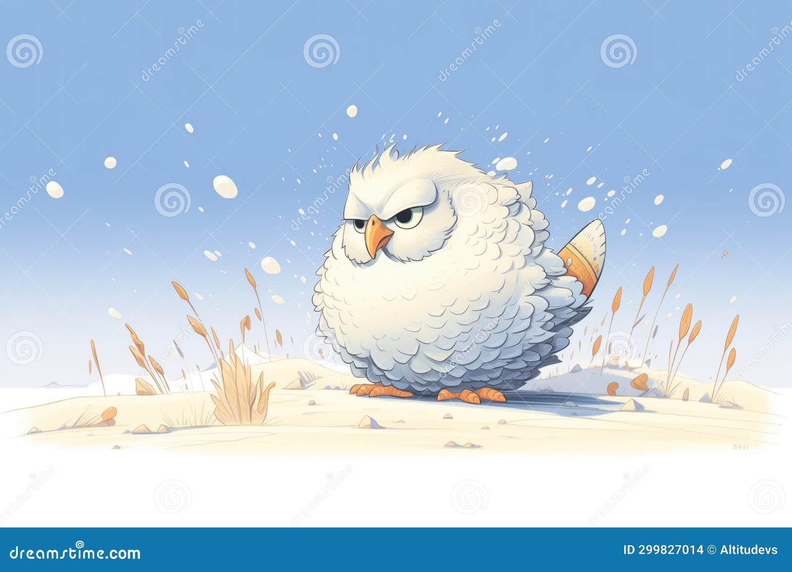 Snowy Owl Fluffing Feathers while Sitting on a Snow Drift Stock ...