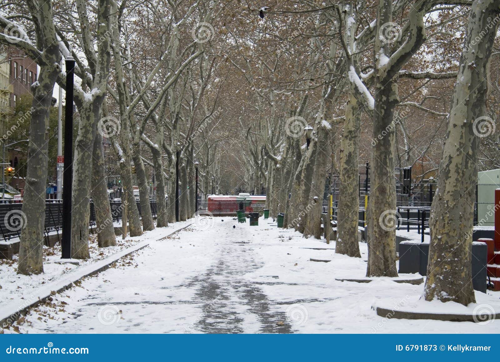 Snowy Park- Landscape stock image. Image of recreation - 6791873