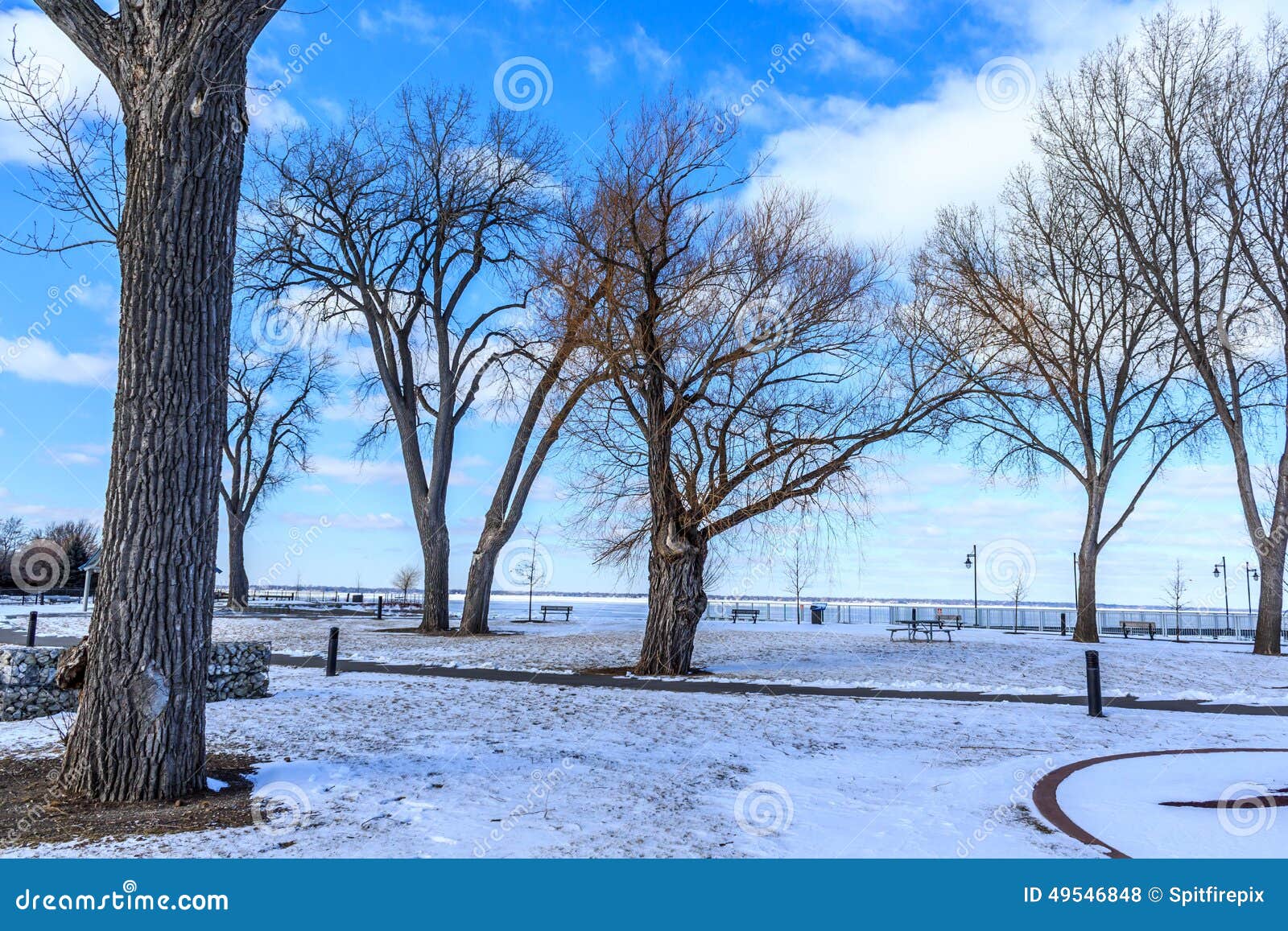 Snowy Park in Tecumseh stock photo. Image of winter, snowy - 49546848