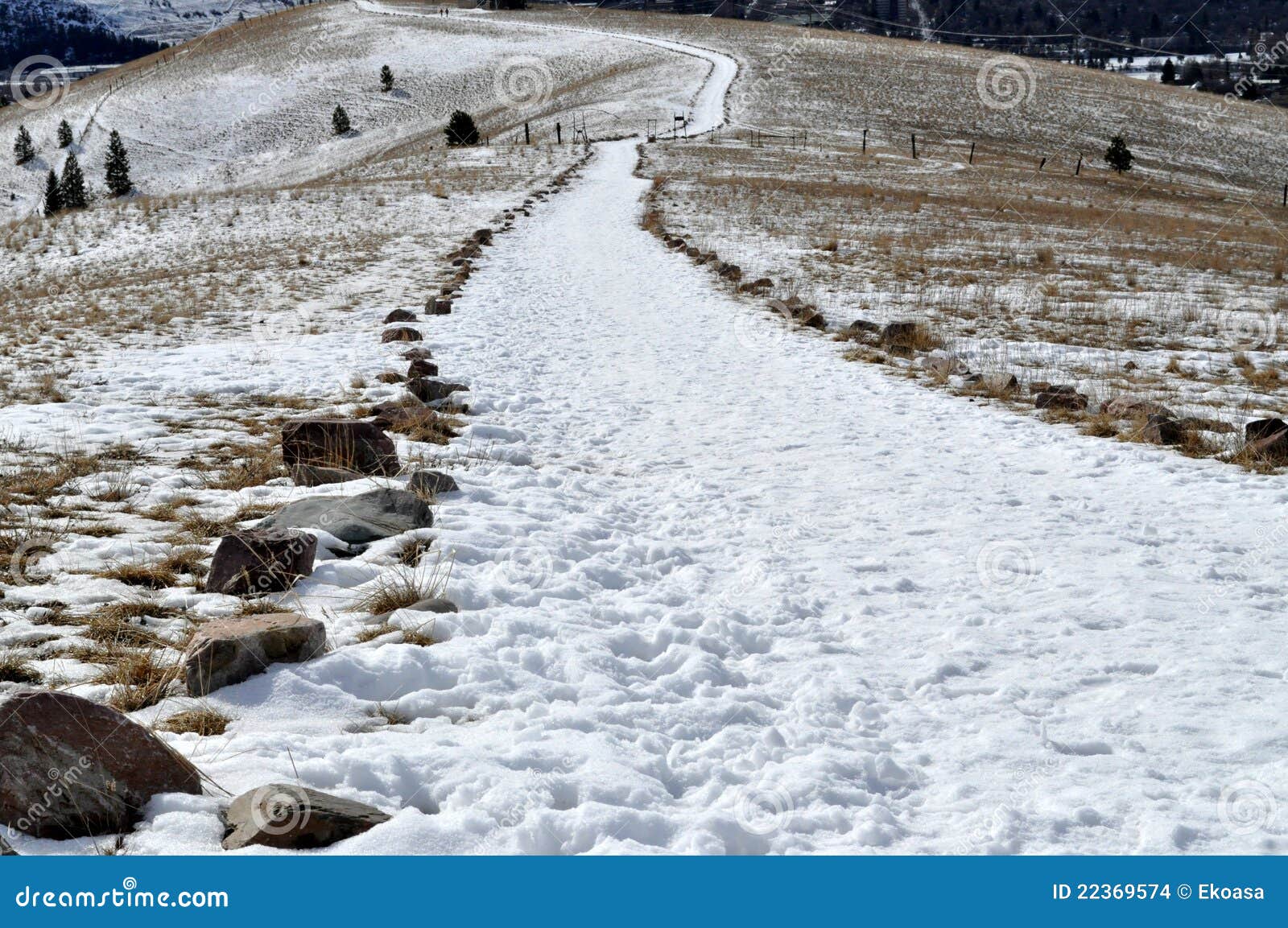 Snowy Path stock photo. Image of montana, snow, hike - 22369574