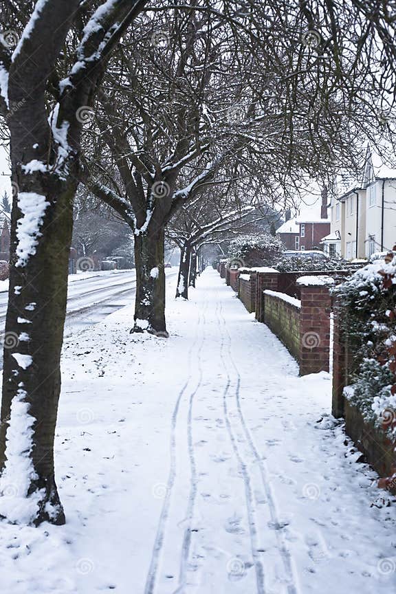 Snowy path stock photo. Image of scene, rural, residential - 29143022