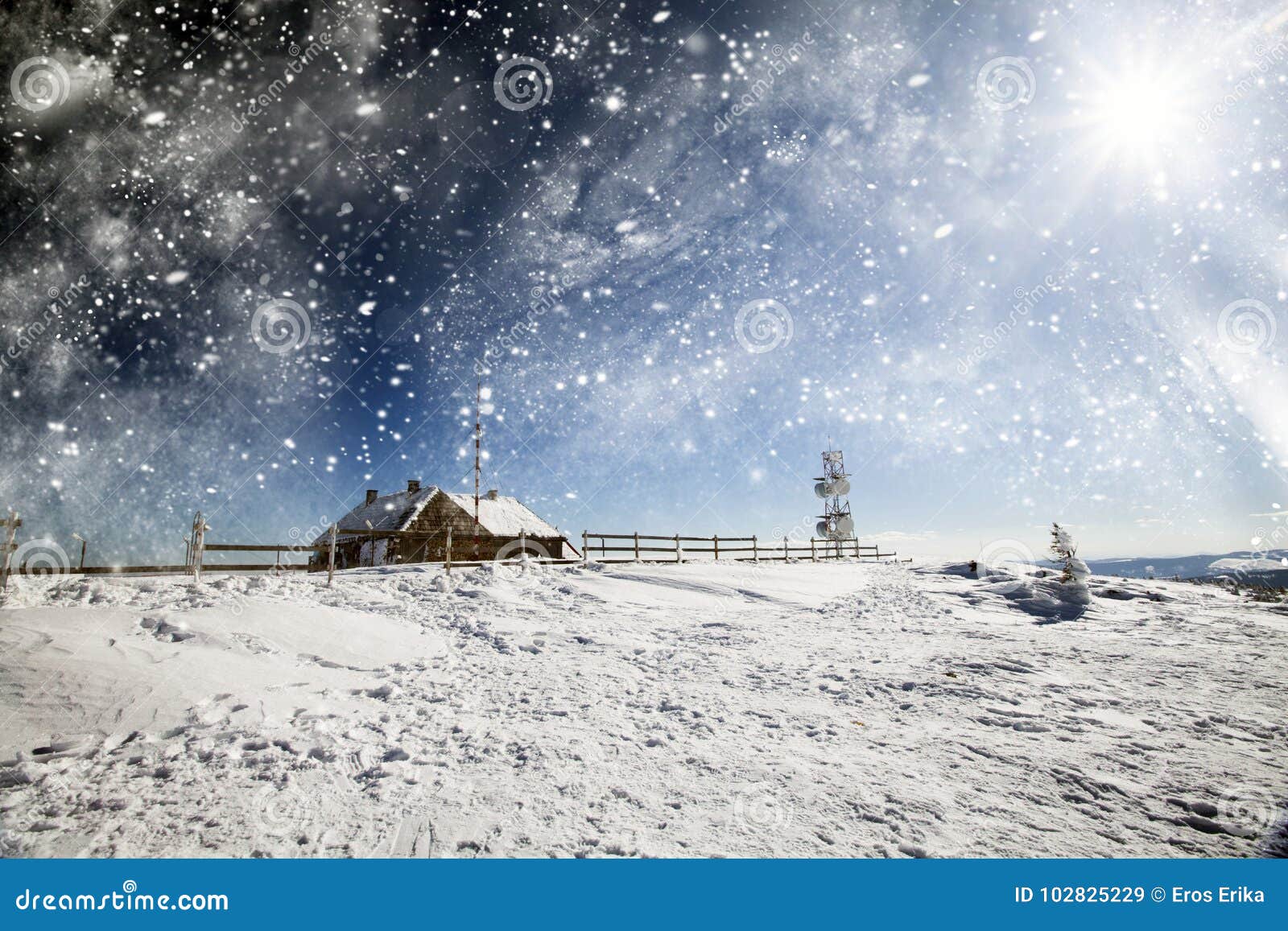 Snowy Path in the Mountains Stock Image - Image of white, carpathians ...