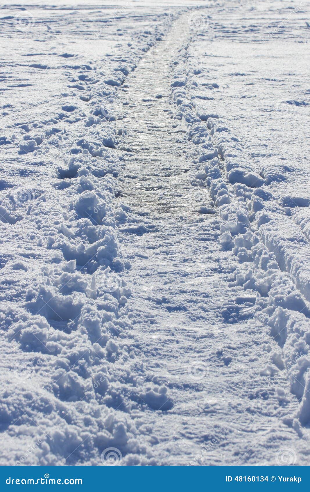 Snowy path stock photo. Image of landscape, snow, white - 48160134