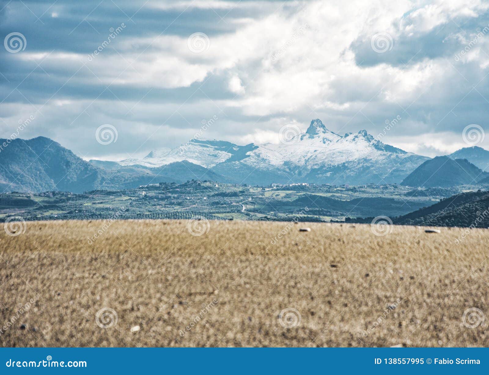 Snowy Mountain Perspective from the Beach Stock Image - Image of nature ...