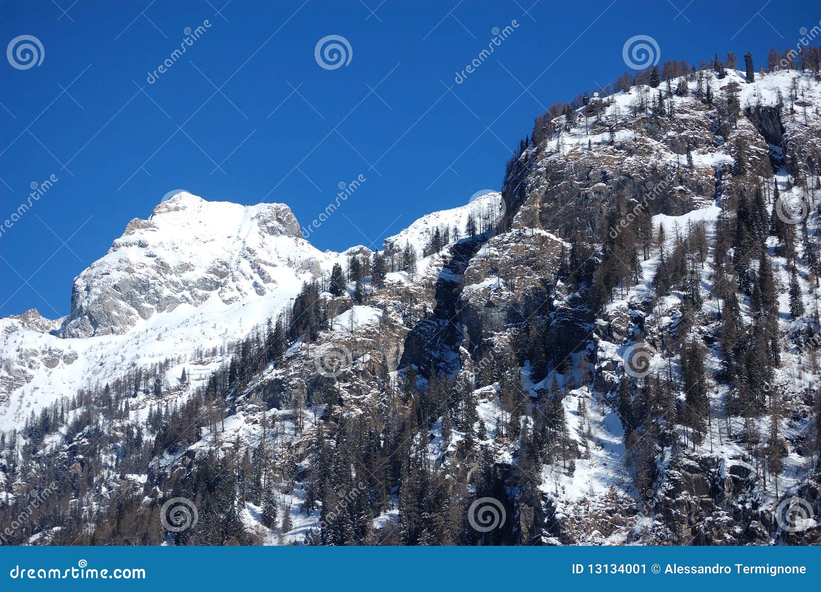 Snowy peaks, Italian alps stock image. Image of alps - 13134001